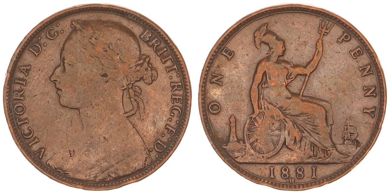Großbritannien, Penny 1881 Victoria, ss, Kl. Randfehler | MA-Shops