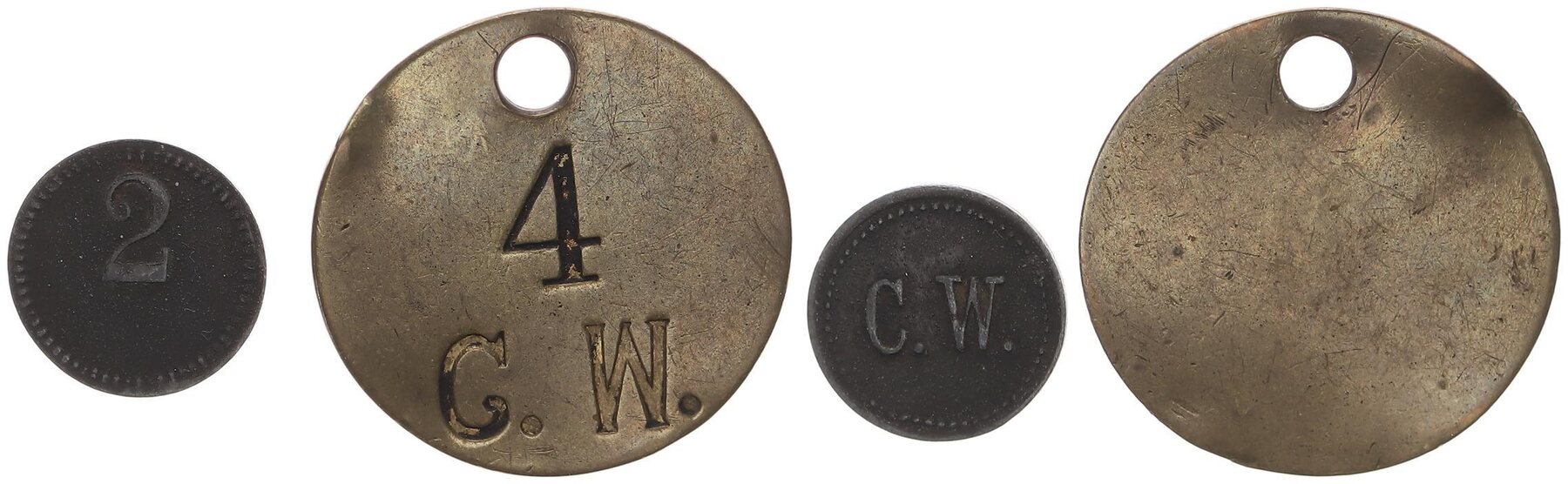 Kolonien: Deutsch-Ostafrika Wertmarke zu 2 CW. und 4 C.W um 1910 ...