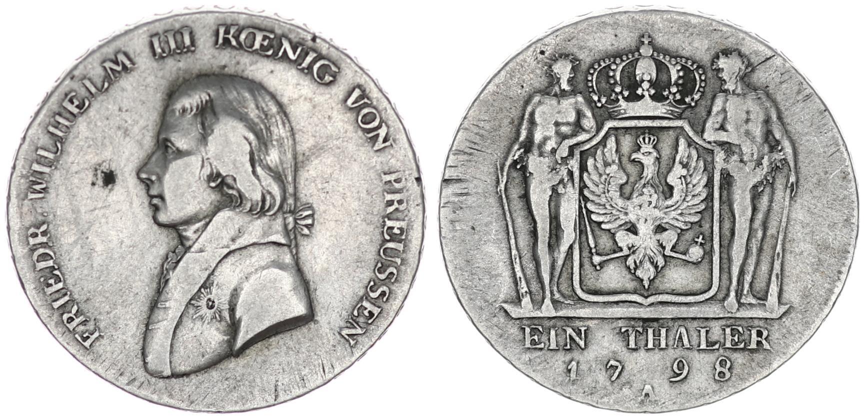 Preußen 1 Taler 1798 A Friedrich Wilhelm III ss | MA-Shops