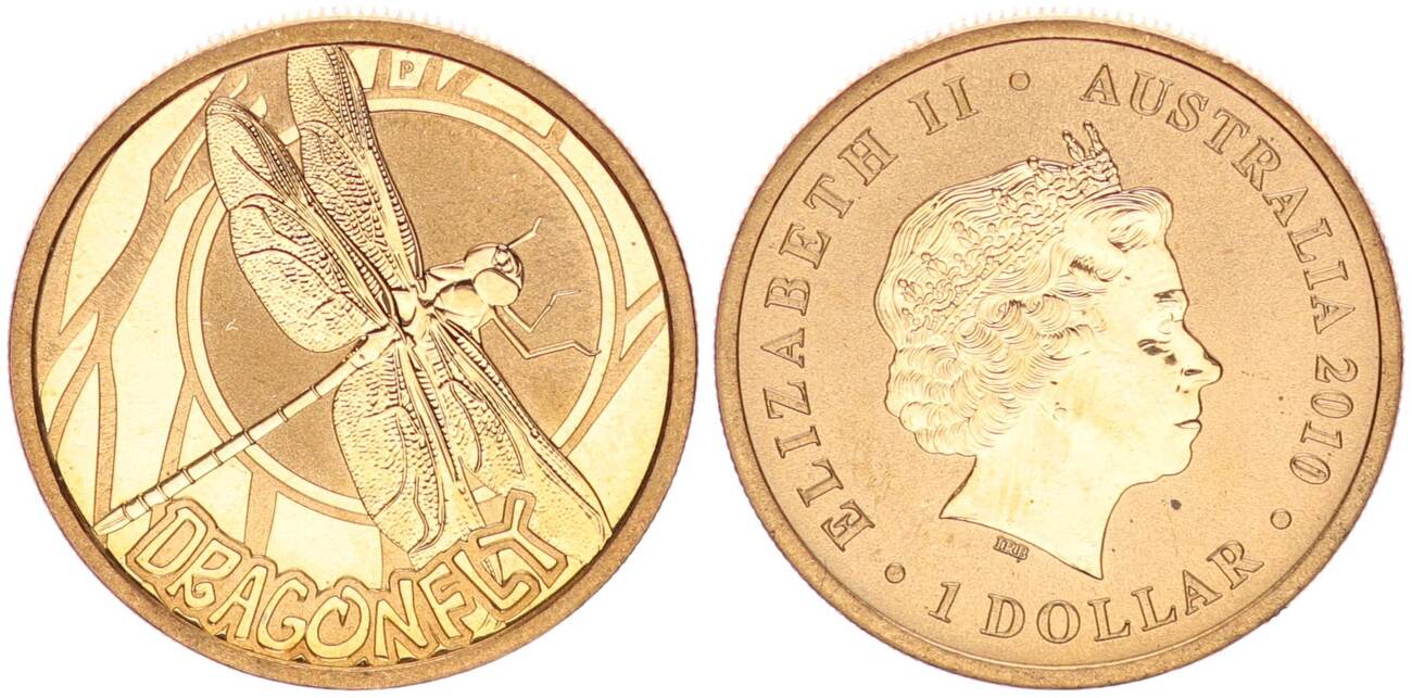 Australien 1 Dollar 2010 Elizabeth II Dragonfly vz-st | MA-Shops