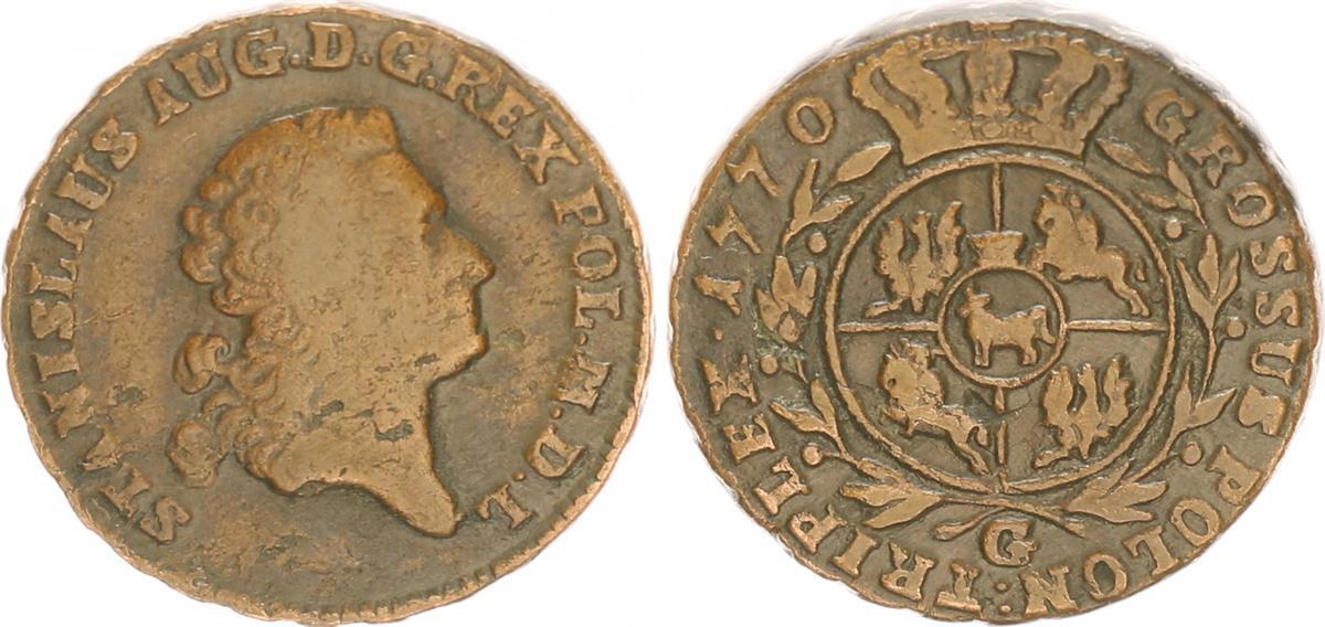 3 Groschen Polen 3 Groszy, 1770, Stanislaus August 1764-1795 ss / ss+ ...