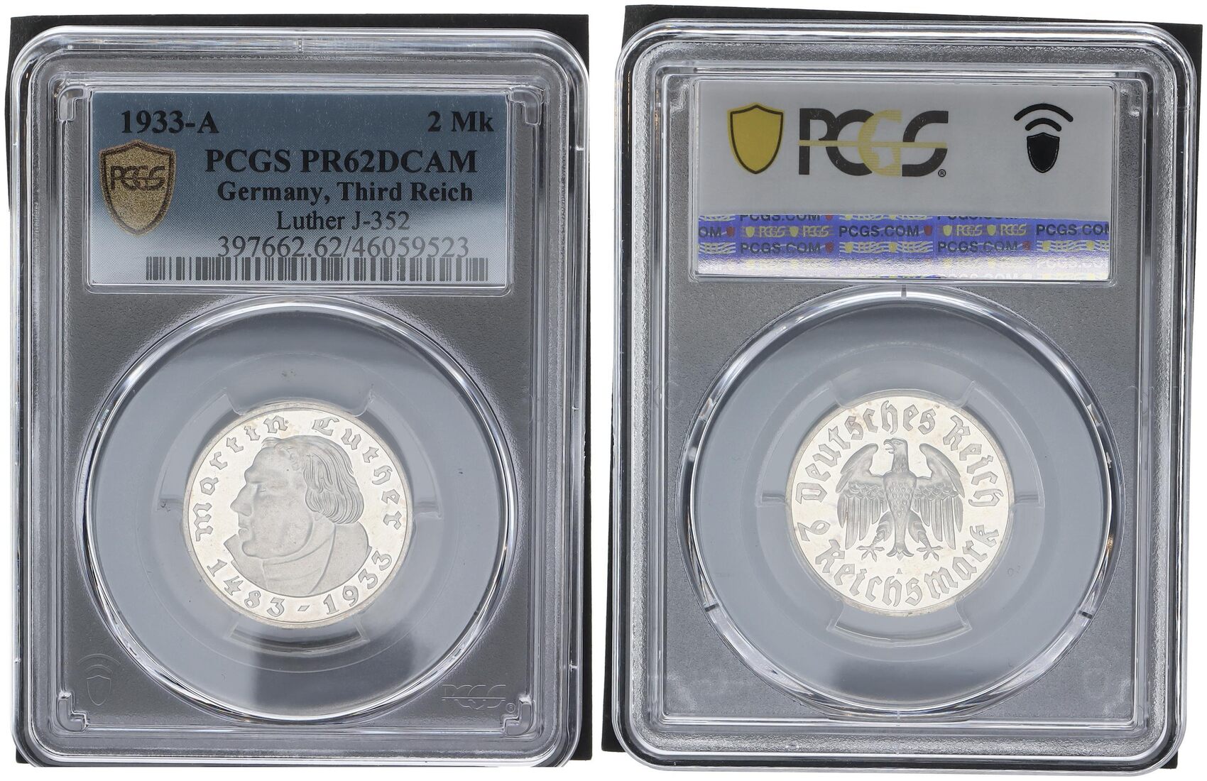 Germany, Third Reich 1933-A Drittes Reich 2 Mark 1933 A - Martin Luther ...