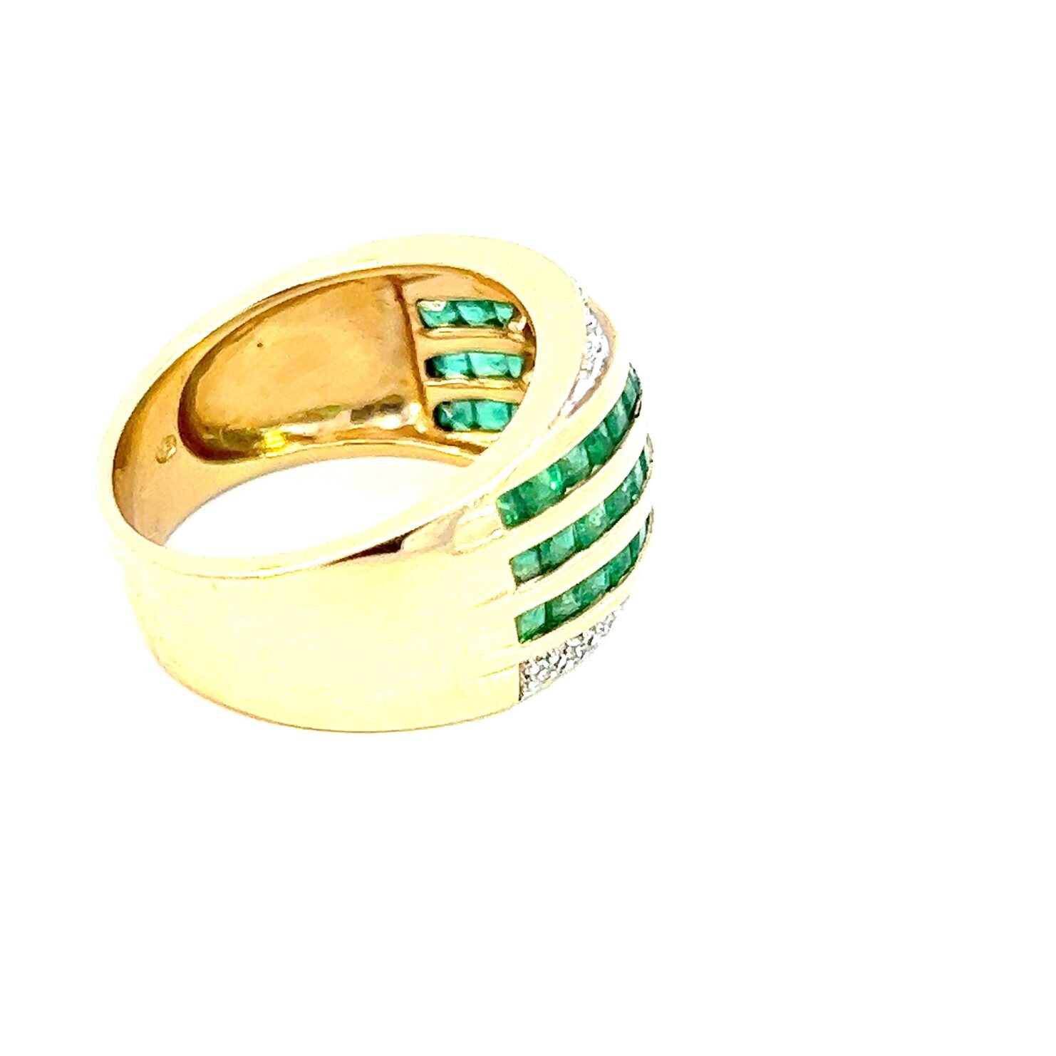 Ring mit Smaragd und Diamanten, 585 Gold, 7g, Ringgröße 53 | MA-Shops