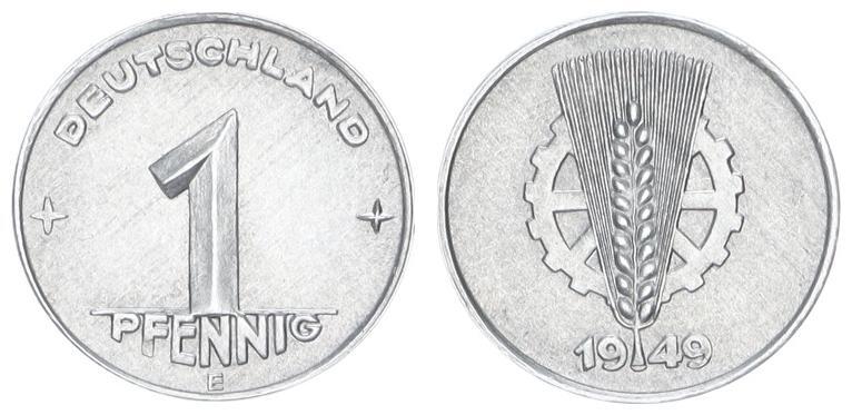 Deutschland / DDR DDR 1 Pfennig 1949 E prägefrisch | MA-Shops