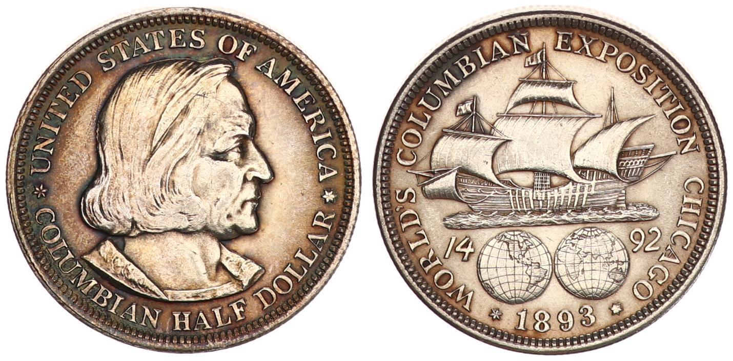 The United States of America - USA 1/2 Dollar USA Half Dollar 1893 ...