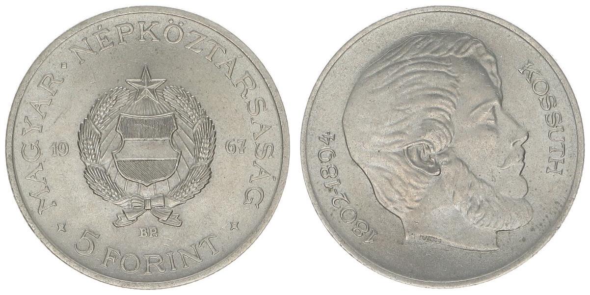 Ungarn 5 Forint 1967 ss-vz | MA-Shops