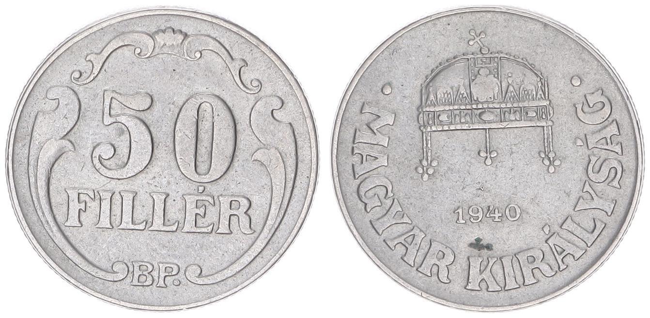 Ungarn 50 Filler 1940 ss+ | MA-Shops