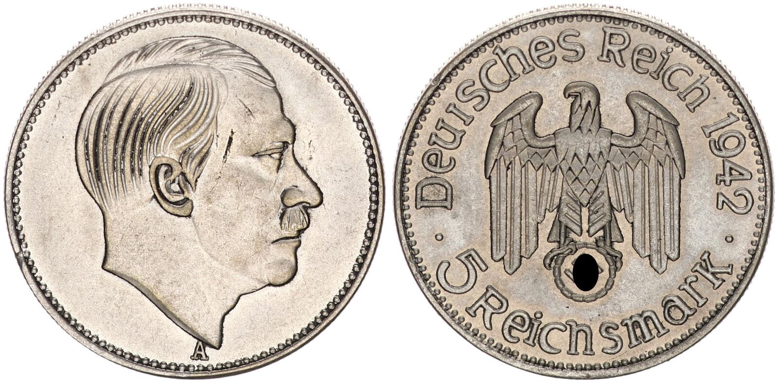 3. Reich Medaille Deutsches Reich 5 Reichsmark ss-vz Nachprägung | MA-Shops