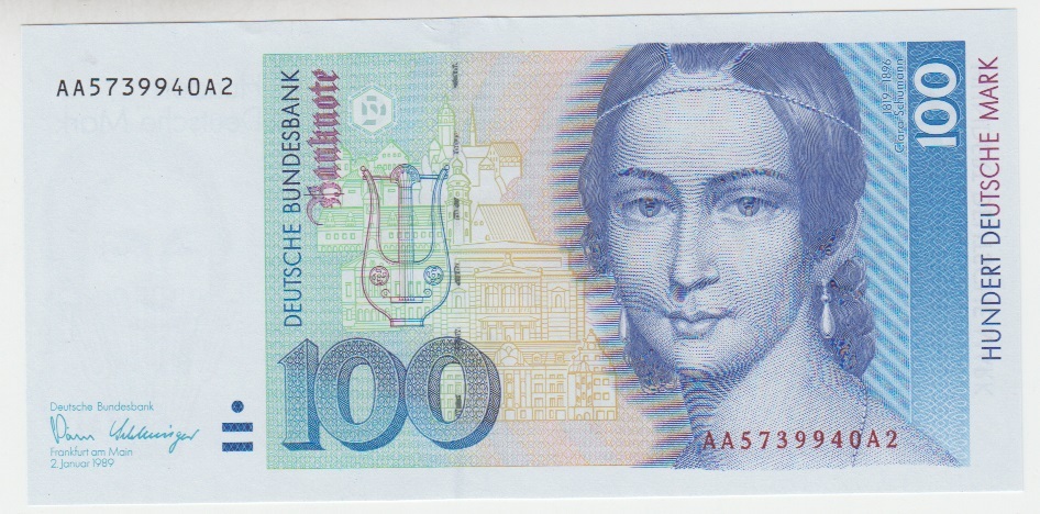 Deutschland 100 DM Banknote 1989 kassenfrisch | MA-Shops
