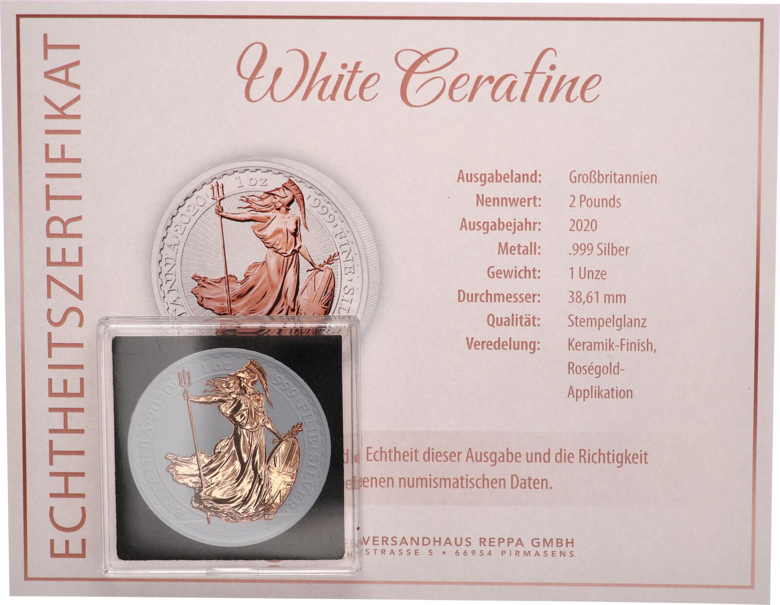 GB - Great Britain - England 2 Pounds - 1 oz Silber 2 Pfund Britannia ...