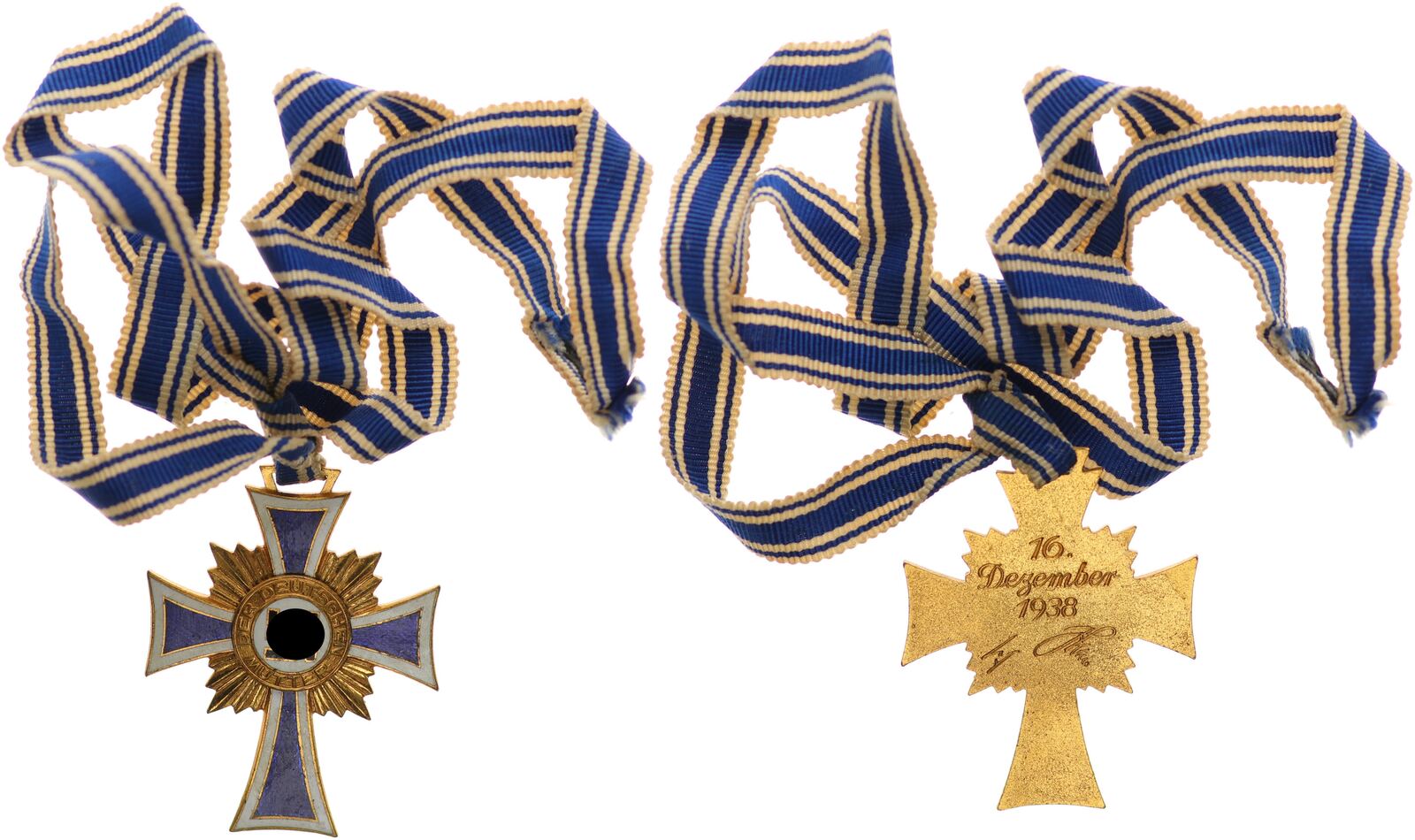 3. Reich Orden 1939-45 Mutterkreuz in Gold mit Band guter - sehr guter ...