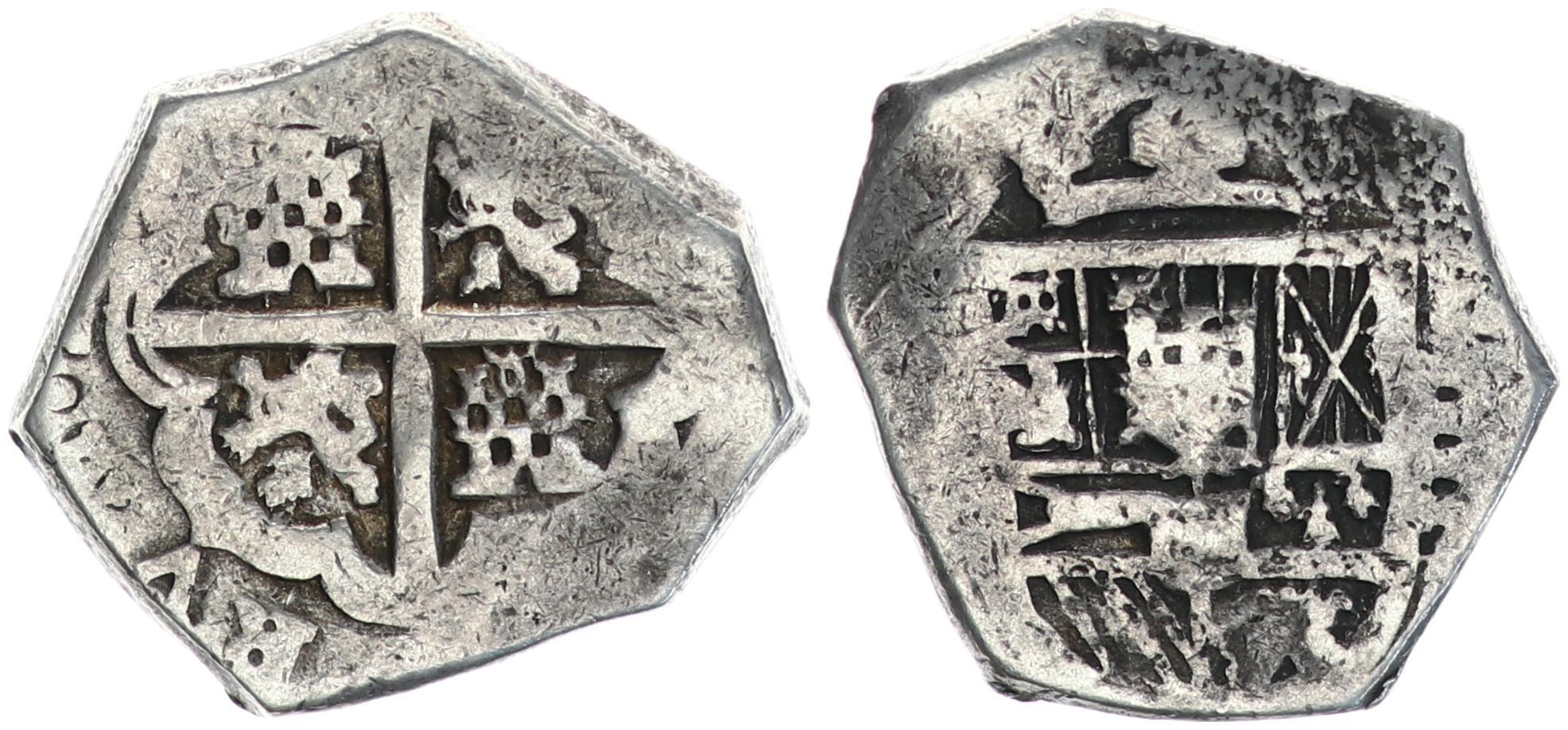 Spanien - Kolonien - Südamerika 1556 - 1665 Spanien 4 Reales 1556-1665 Galleonsgeld - Cob Money ...