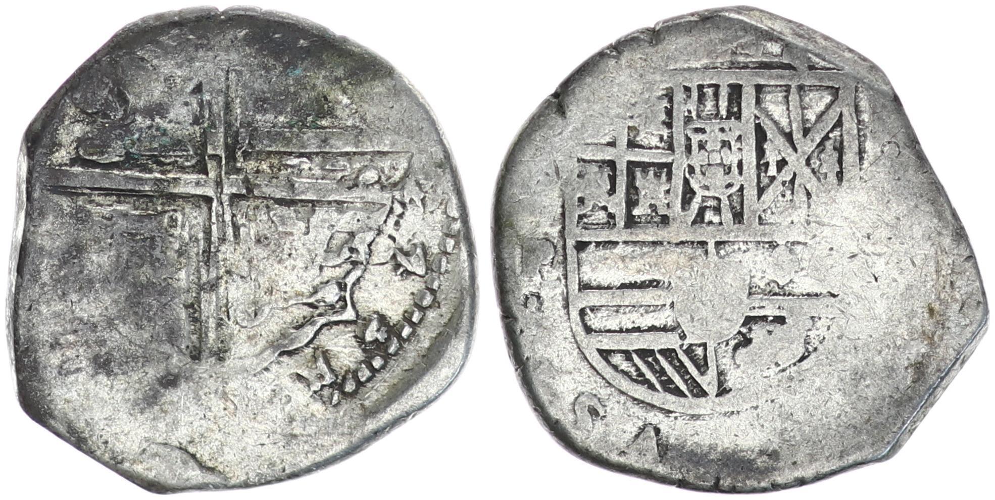 Spanien - Kolonien - Südamerika 1556 - 1665 Spanien 4 Reales 1556-1665 Galleonsgeld - Cob Money ...