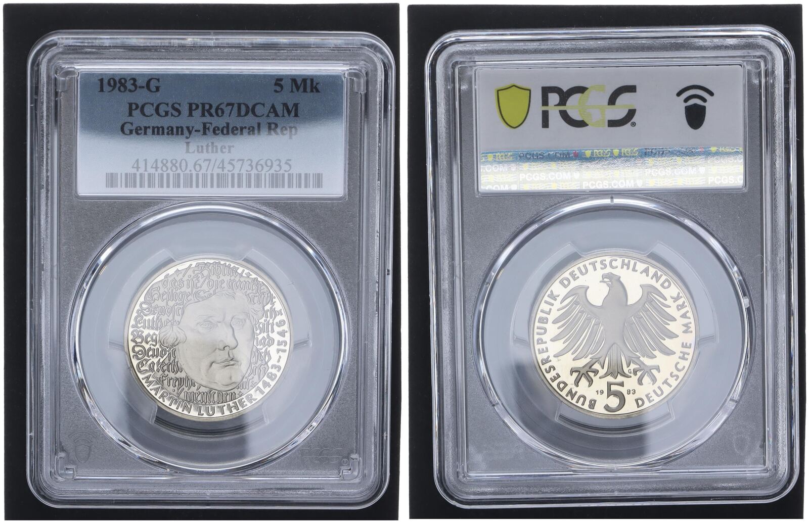 Germany-Federal Rep 5 Mark 1983-G Martin Luther Fünf Deutsche Mark 1983 ...