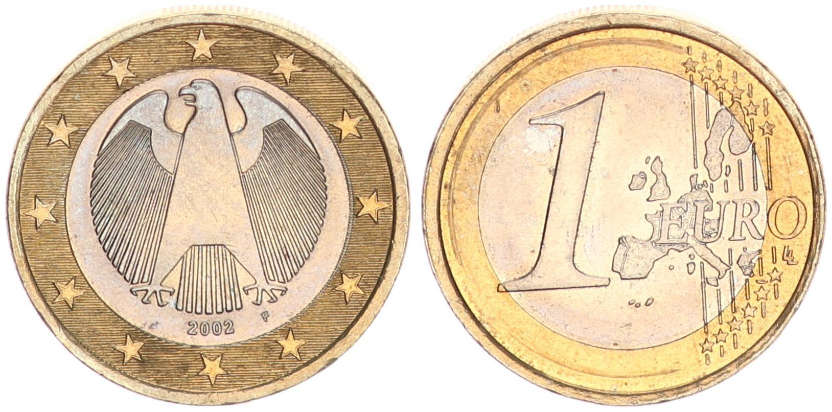 Deutschland BRD 1 Euro Probe 2002 F drehende Sterne - Sehr selten vz ...