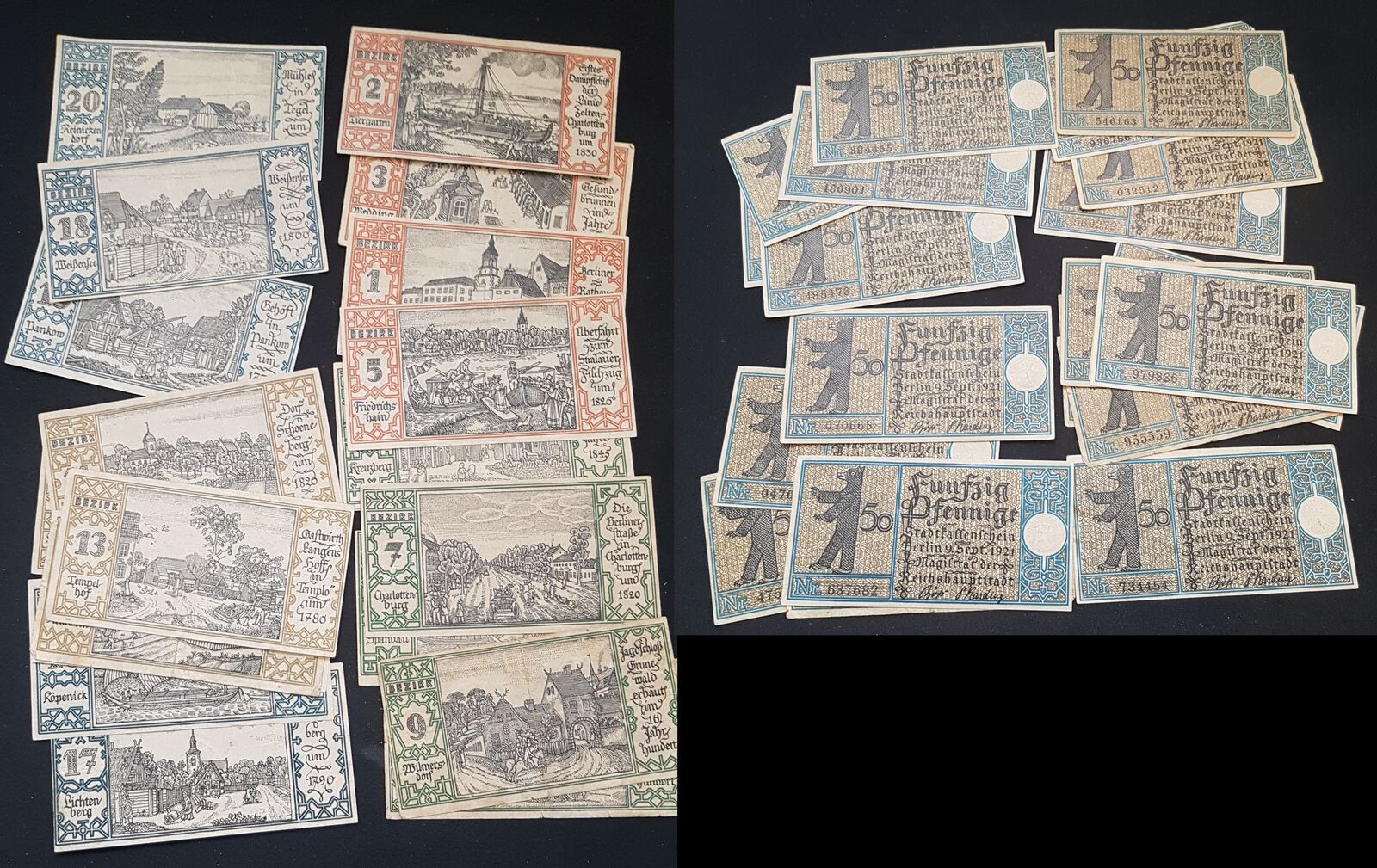 Deutschland / Berlin LOT 1921 20 Scheine zu 50 Pfennig fast ...