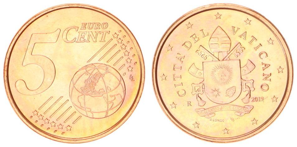Vatikan 5 Cent 2019 prägefrisch | MA-Shops