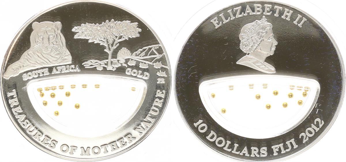 Fiji 10 Dollar 2012 Südafrikas Naturschätze PP in original Kapsel | MA ...
