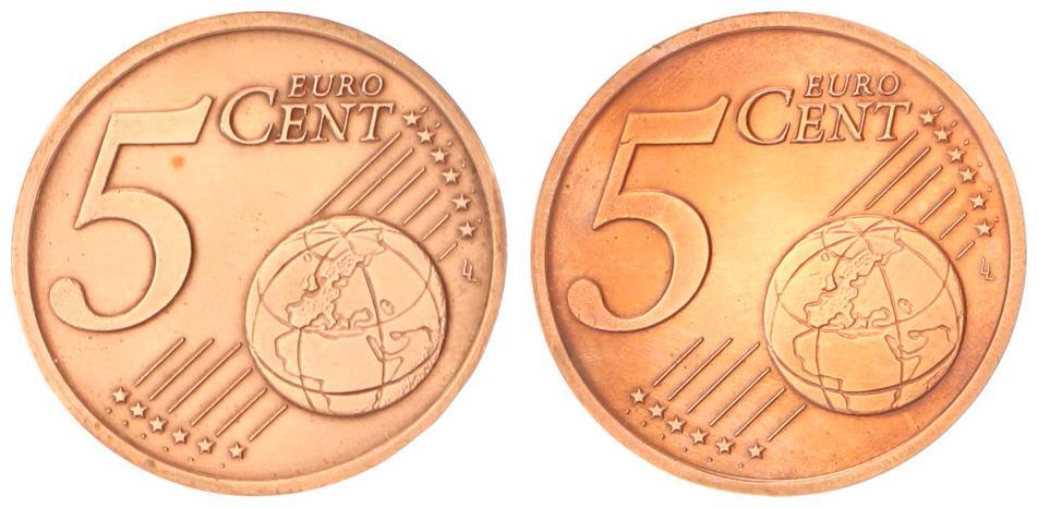 Deutschland / Bundesrepublik ca 2002 5 Cent Probe Kopplung zweier ...