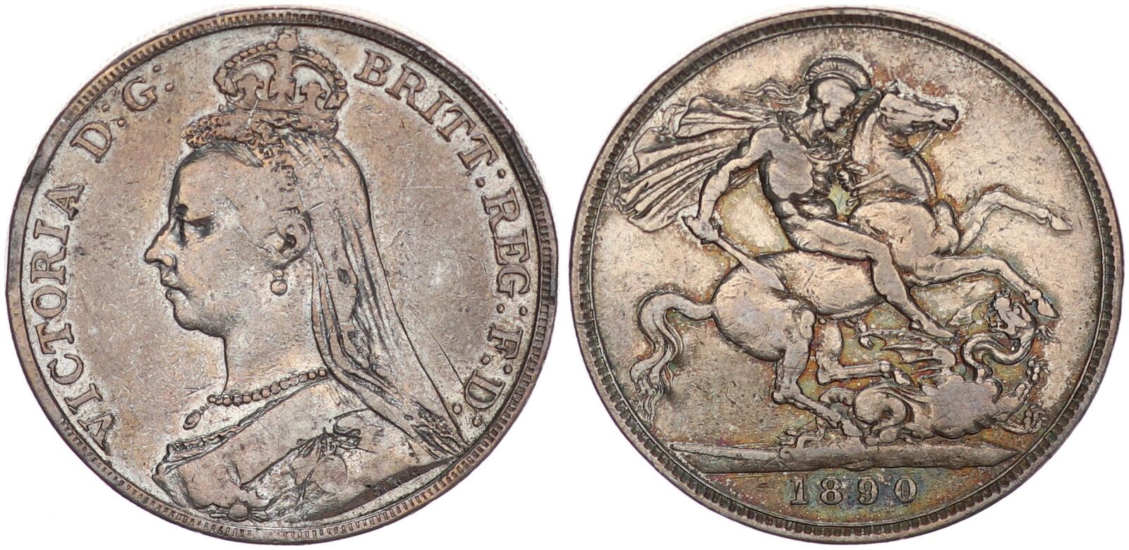 Großbritannien 1 Crown 1890 Victoria ss, Patina | MA-Shops