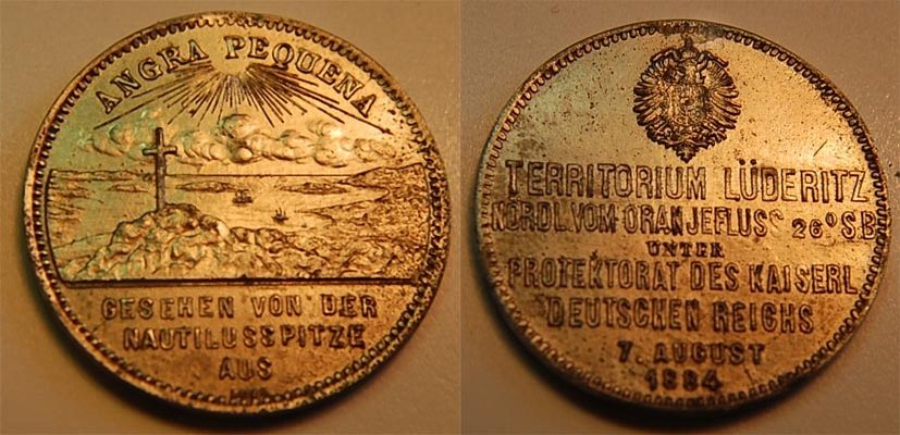 Deutsche Kolonien Medaille Angra Pequena / Nautilusspitze 1884 Kolonien ...