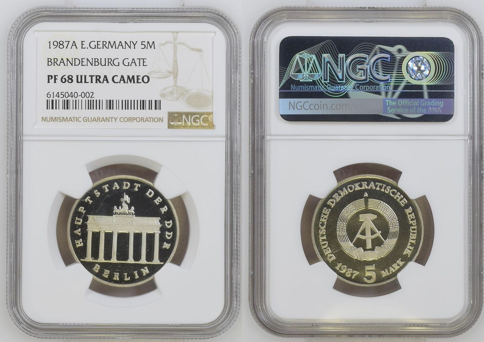 Germany - Democratic Republic - DDR 1987A DDR 5 Mark Brandenburger Tor ...