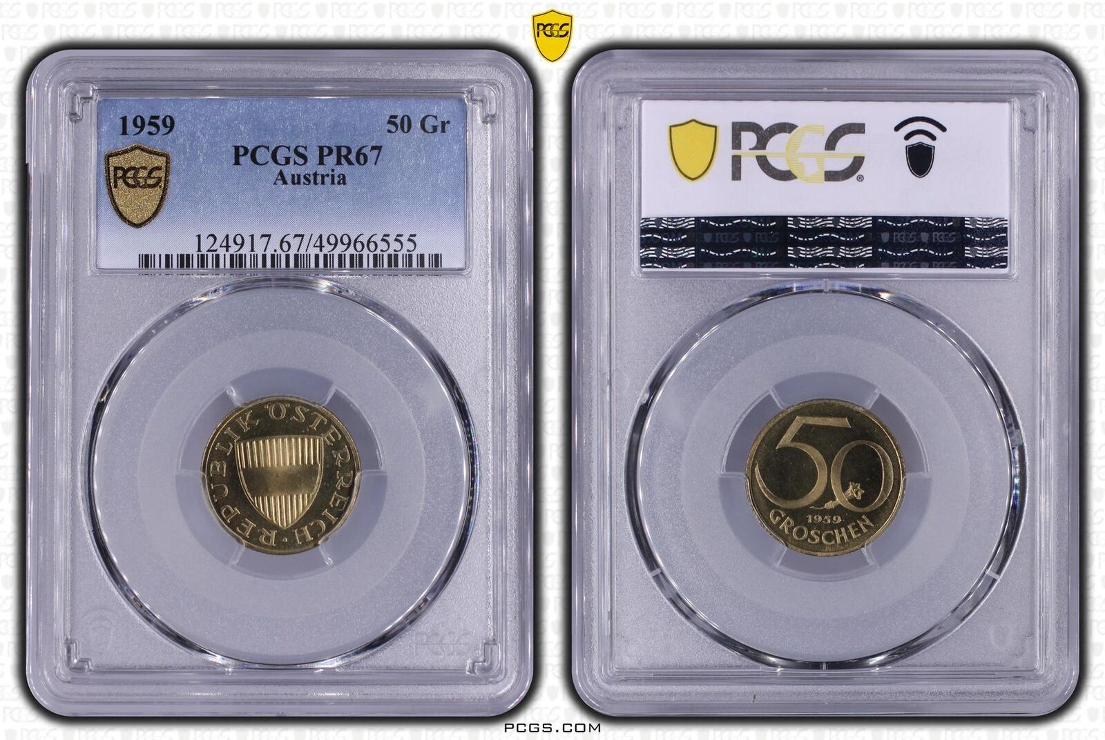 Austria 50 Groschen 1959 PCGS PR67 Polierte Platte | MA-Shops