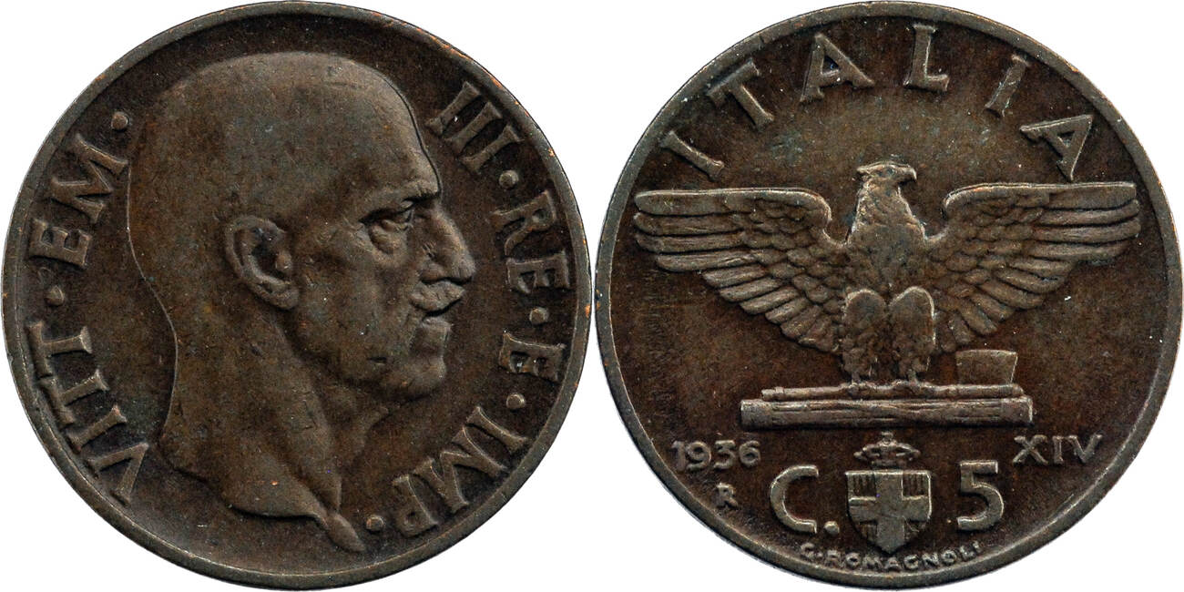 Italie Vittorio Emanuele III 5 Centesimi 1936 ss+ | MA-Shops