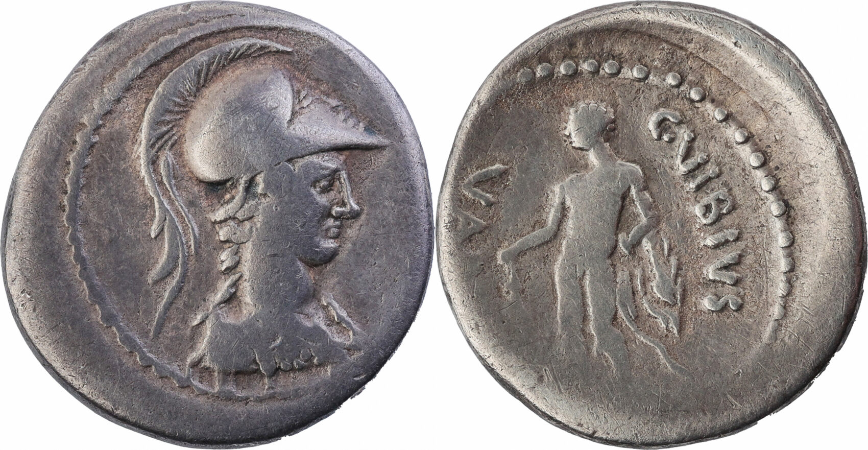 42 av. J.-C. Vibius Varus Denier Rome République romaine Vibius Varus ...