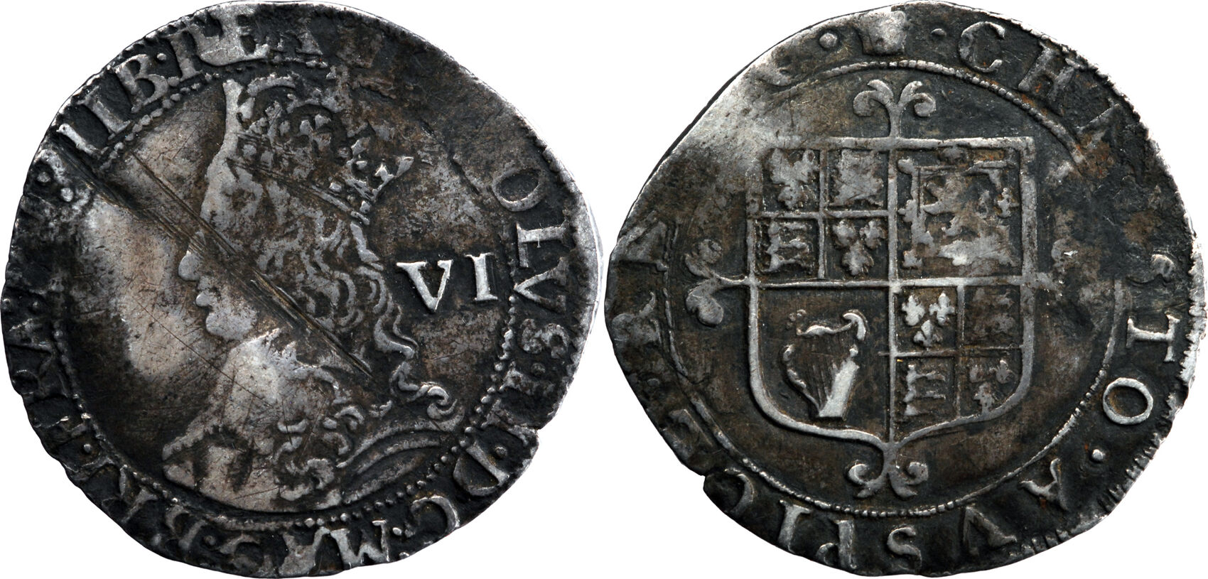 1660-1662 Grande-Bretagne Charles II Sixpence 1660-62 Londres Sixpence ...