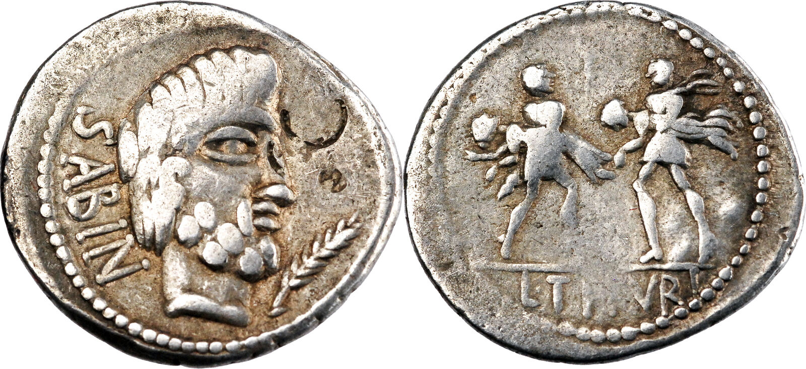 République romaine Titurius Sabinus Denier 89 BC Rome République ...