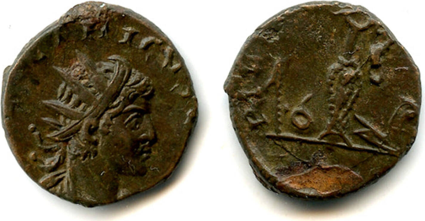 Antike Barbarous radiate of Tetricus II w/sacrificial implements, c.270 ...