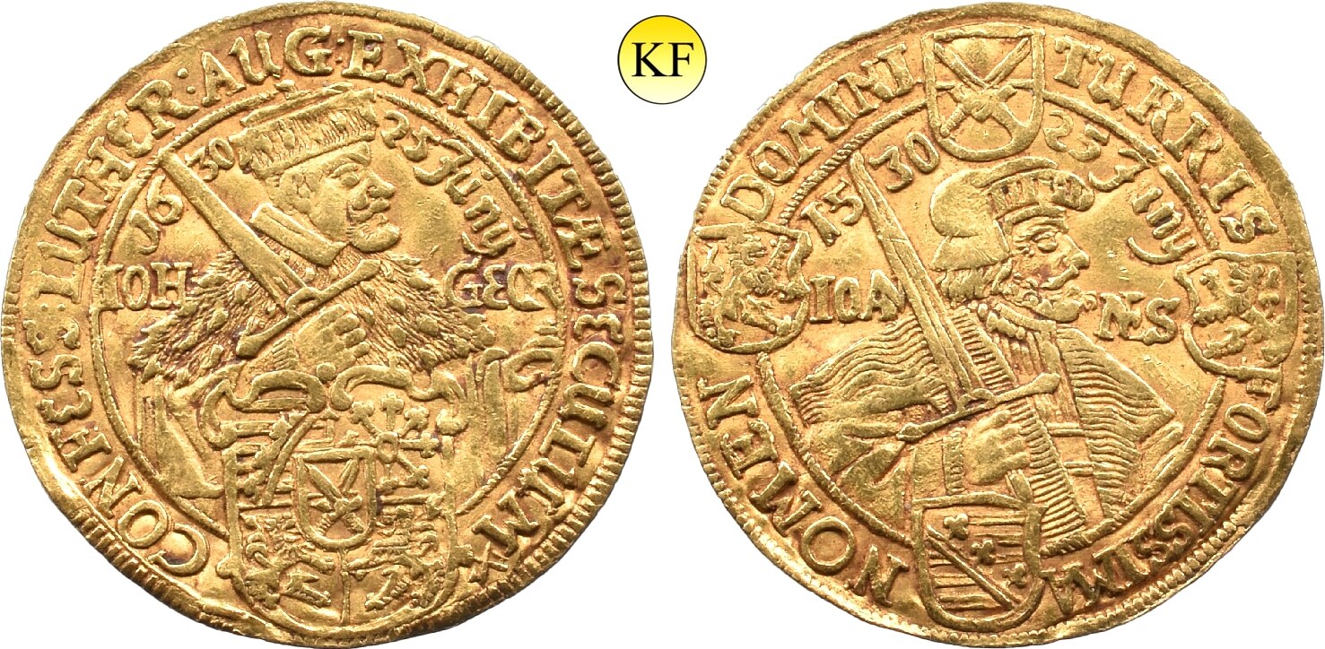 Sachsen, Kurfürstentum Dukat 1630 Johann Georg I. 1615-1656 ss-vz, l ...