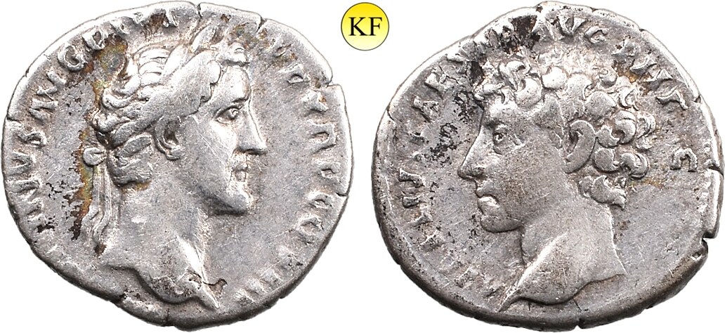 Römisches Kaiserreich Denar 139, Rom, Antoninus Pius und Marcus Aurelius ss | MA-Shops