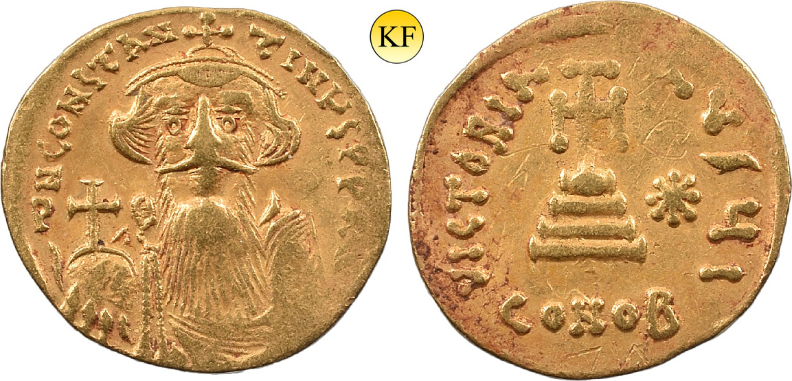 Byzanz Solidus von 23 Siliquen 651-654, Constantinopel Constans II. 641 ...