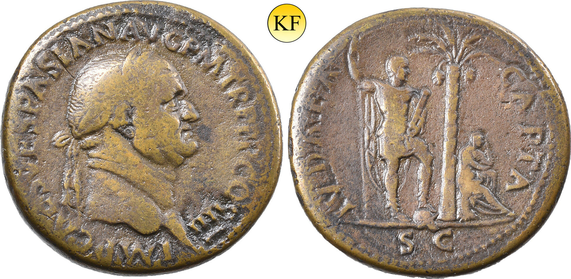 Römisches Kaiserreich Sesterz 71 Vespasian, 69-79. IVDAEA CAPTA - sehr ...