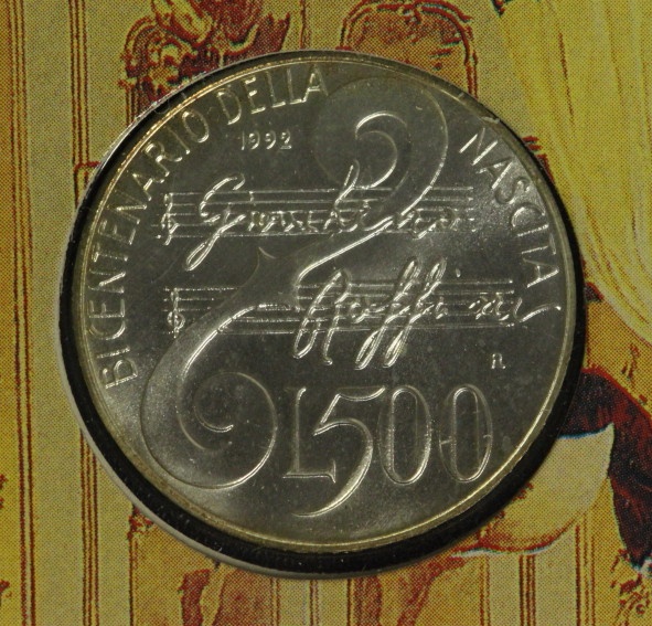 Italien 500 Lire 1992 Gioacchino Rossini st/Blister | MA-Shops