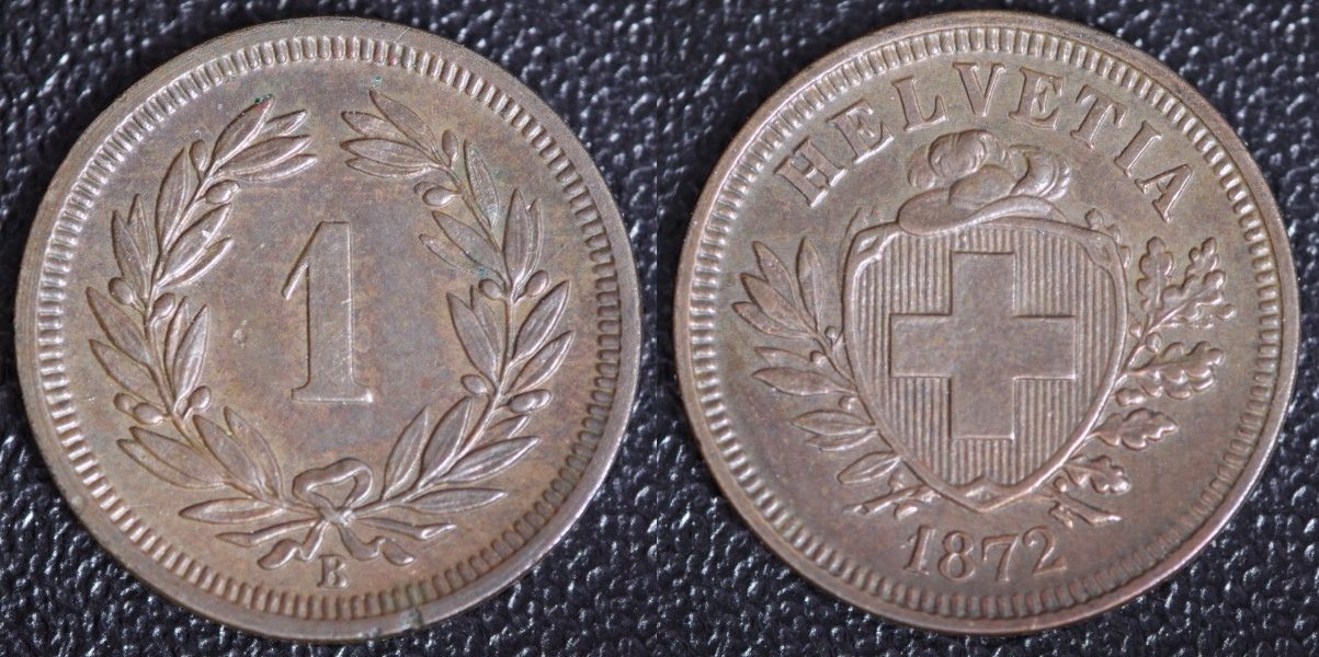Schweiz 1 Rappen 1872 B vz/Rf./Srf. | MA-Shops