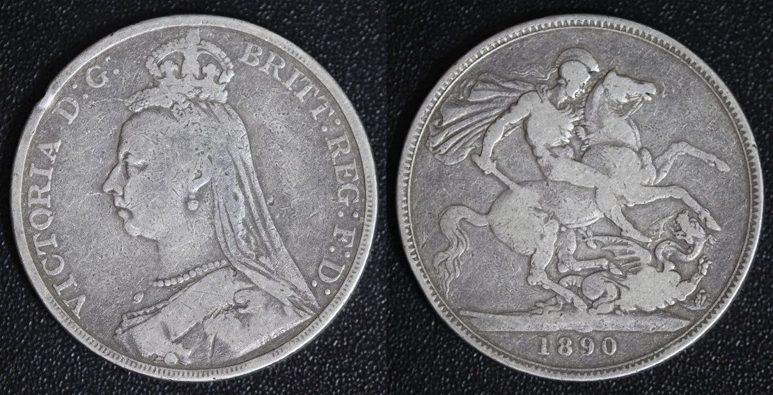 Großbritannien 1 Crown 1890 Victoria s-ss/Rf. | MA-Shops