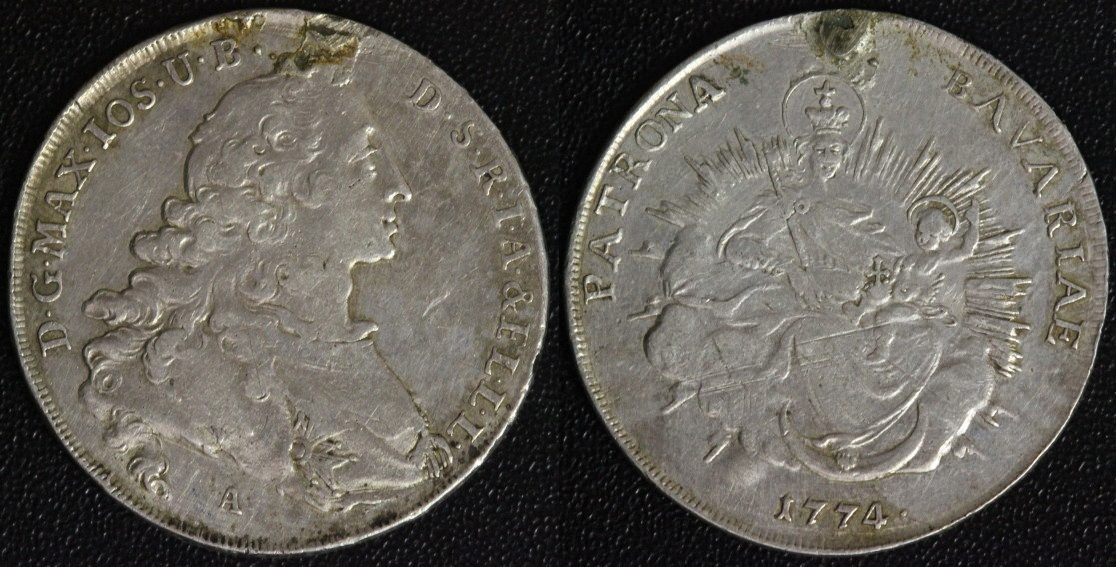 Bayern 1/2 Taler 1774 A Maximilian III. Joseph - Amberg - selten ss ...