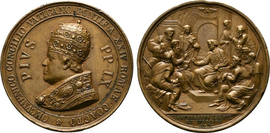 VATIKAN Bronzemedaille (Carlo Moscetti) 1870 Pius IX., 1846-1878 ...
