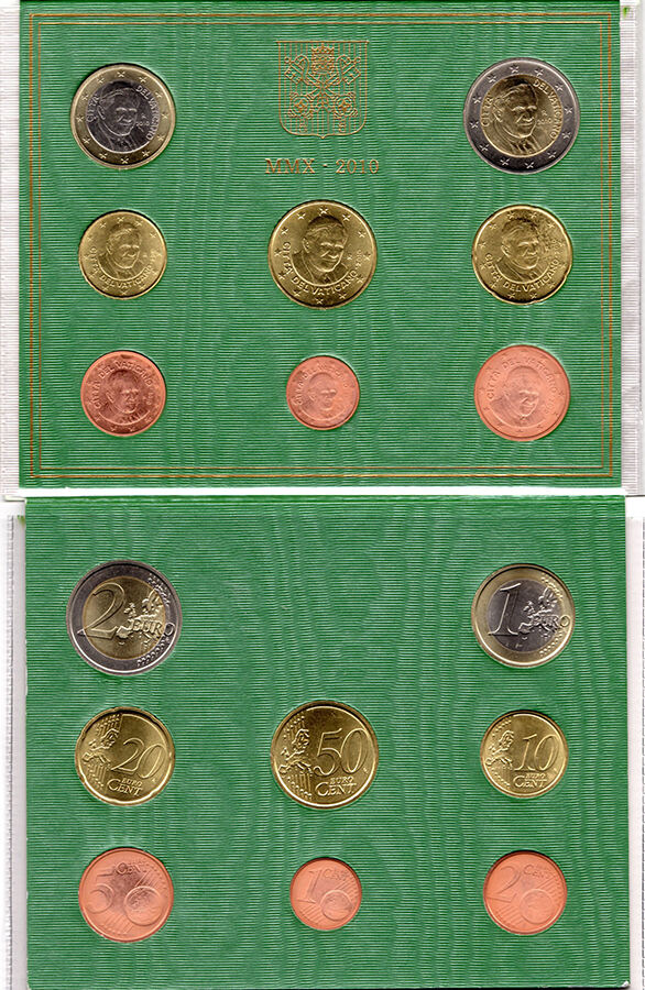 VATIKAN Kursmünzensatz 2010 Benedikt XVI., 2005-2013. Stempelglanz. | MA-Shops