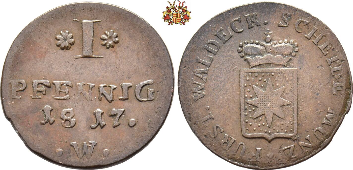 Waldeck 1 Pfennig 1817 ss | MA-Shops