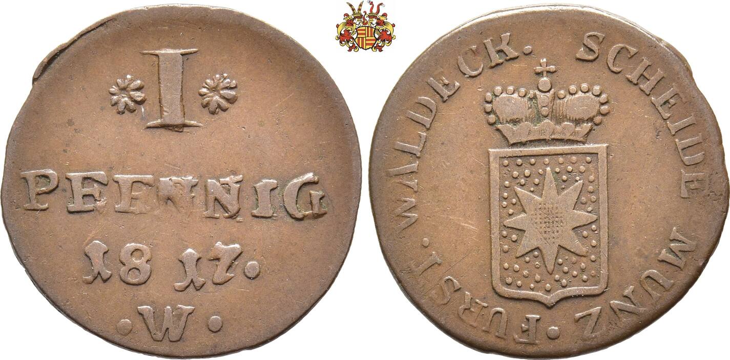 Waldeck 1 Pfennig 1817 ss+ | MA-Shops