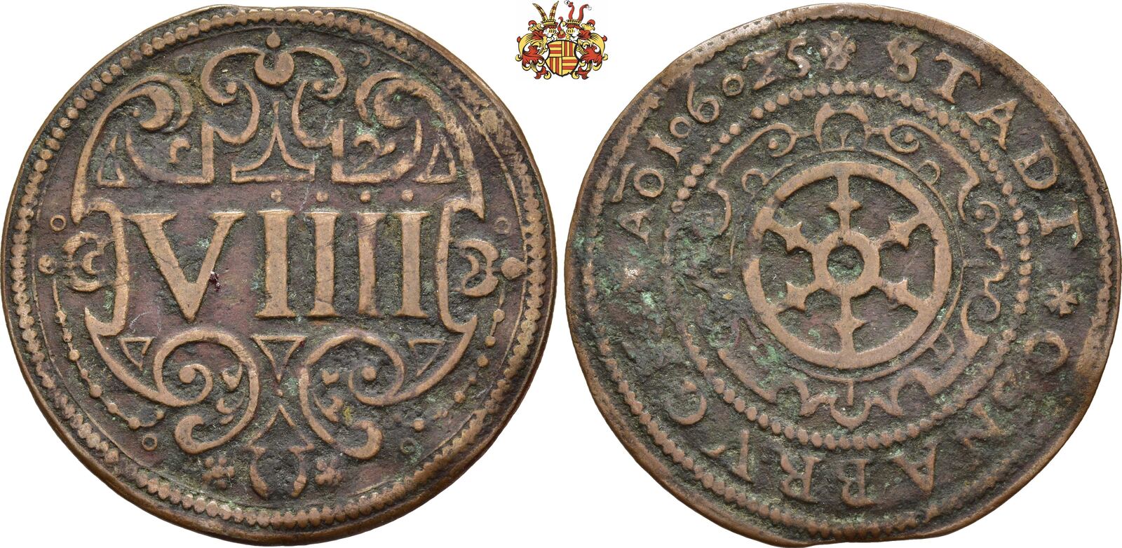 Osnabrück, Std. 9 Pfennig 1625 ss, leicht gewellt, min. Zainende | MA-Shops