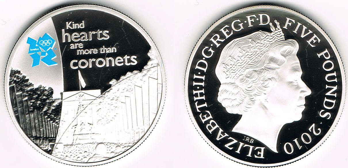 5 Pounds Großbritannien, 2010, 5 Pfund, Buckingham Palace - Olympische ...
