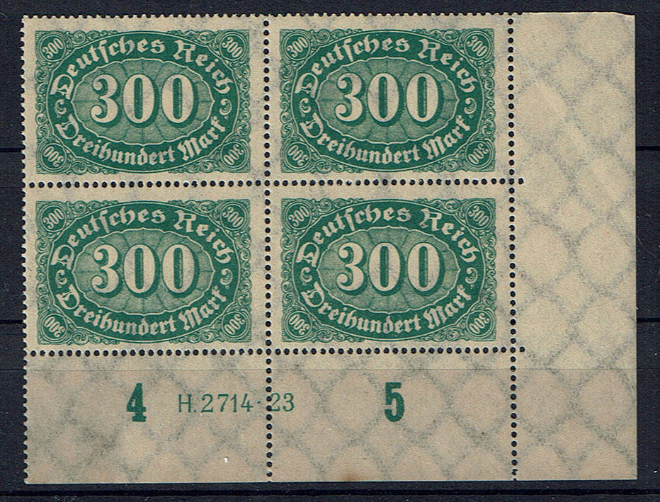 300 Mark 1922/23 Deutsches Reich, Mi.-Nr. 249 PUR "Freimarken: Ziffern ...
