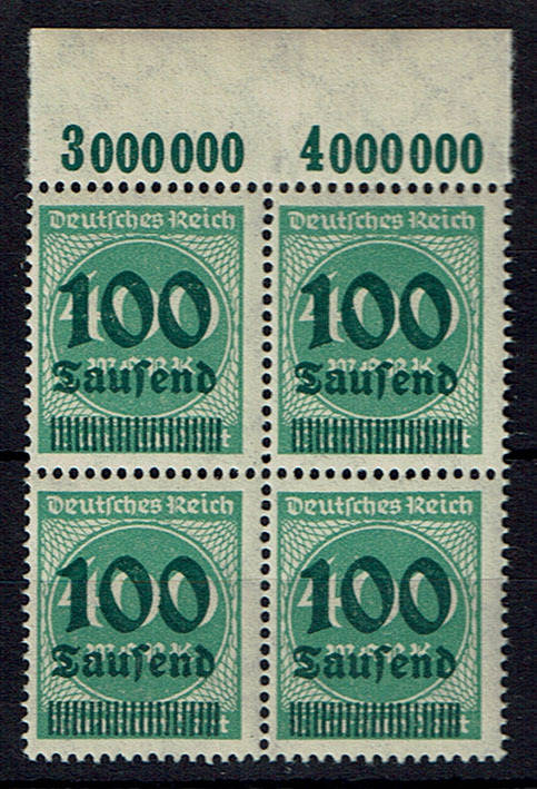 100 Tsd Mark 1923 Deutsches Reich, Mi.-Nr. 290 POR "Freimarken: Marken ...