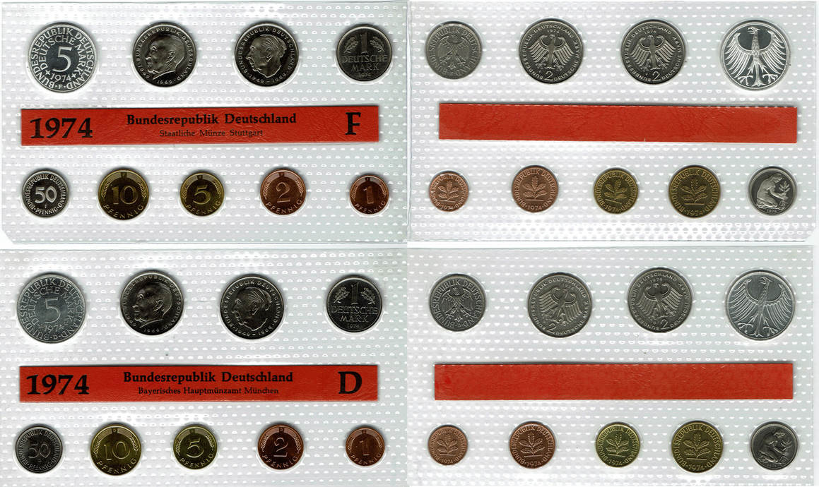 Deutschland 42 78 DM 4 X 10 68 DM 1975 D J BRD Kursm nzensatz 1975