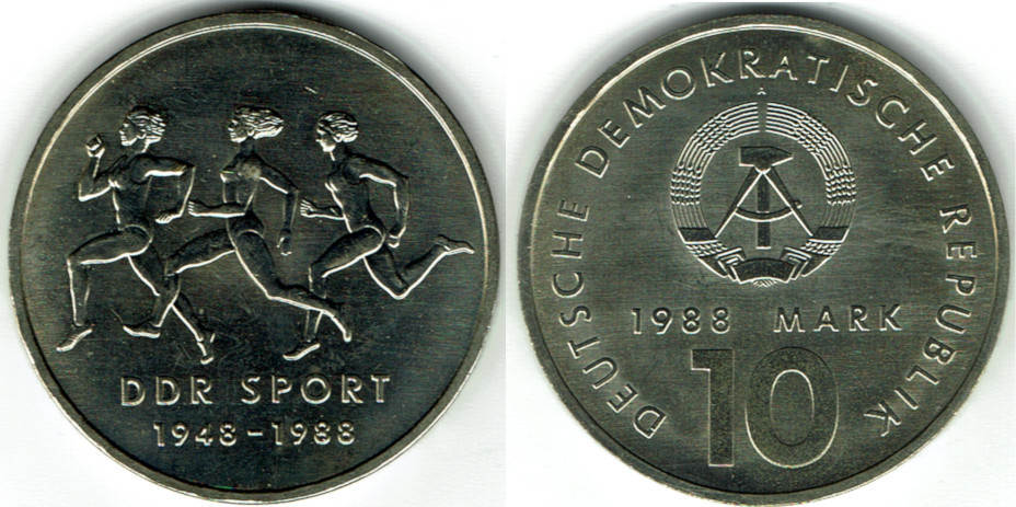 Deutsche Demokratische Republik 1988 DDR, 10 Mark DDR Sport ...